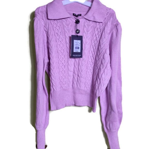 Who What Wear | Sweaters | Womens Long Sleeve Collared Lavender ...